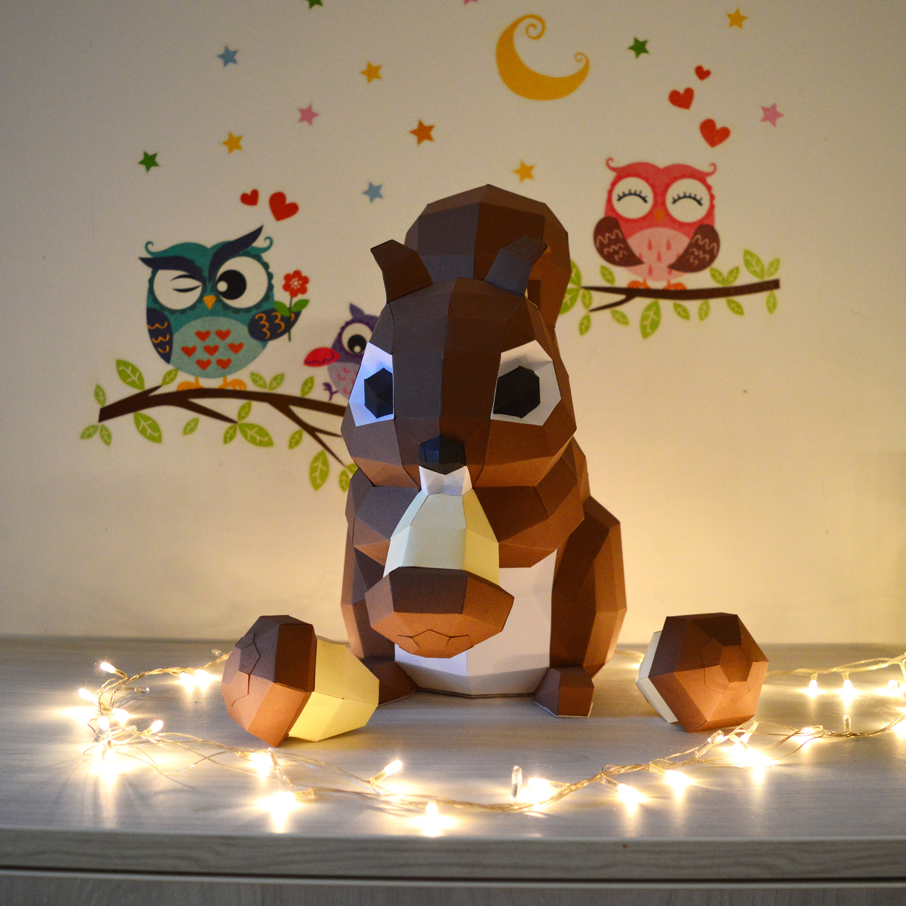 Squirrel Papercraft 3D DIY Low Poly Paper Crafts Home Decor - Etsy UK