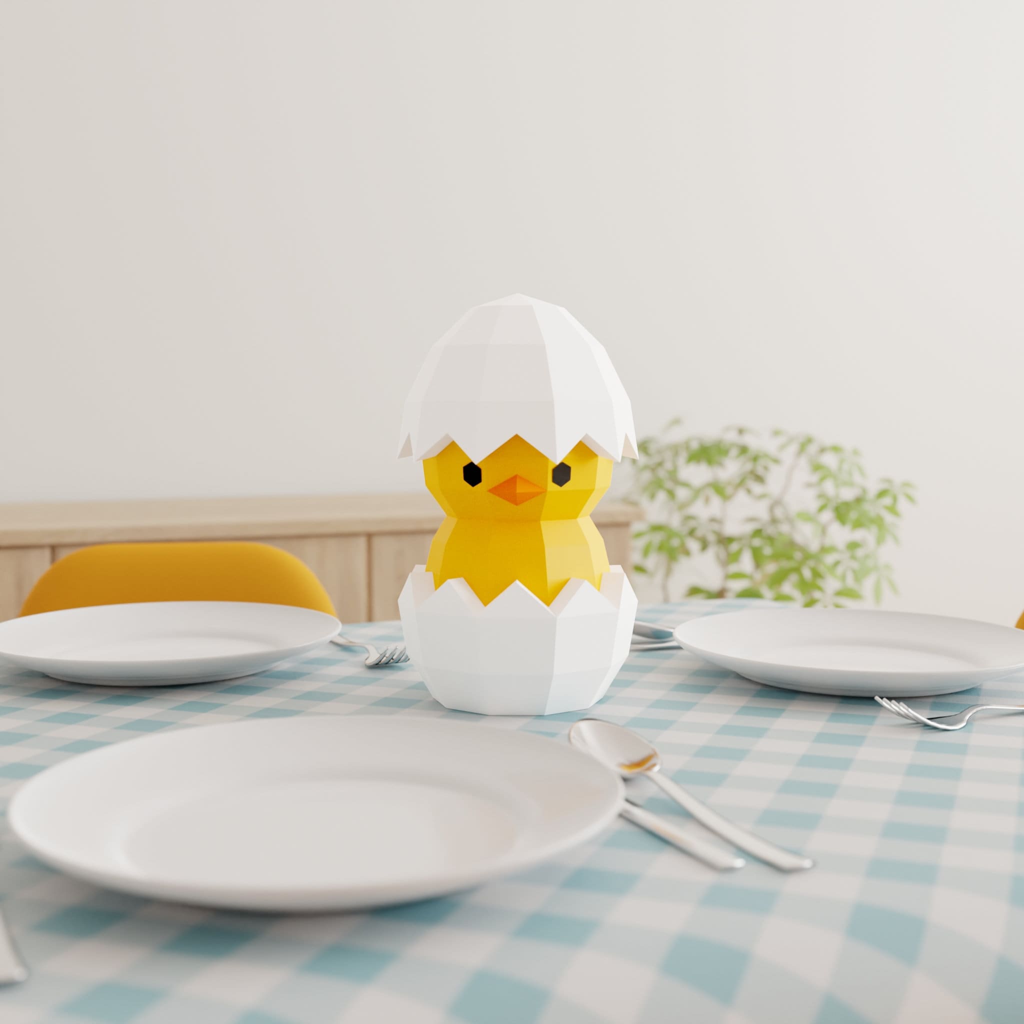 Chick in Egg Papercraft 3D DIY Low Poly Paper Crafts Easter - Etsy