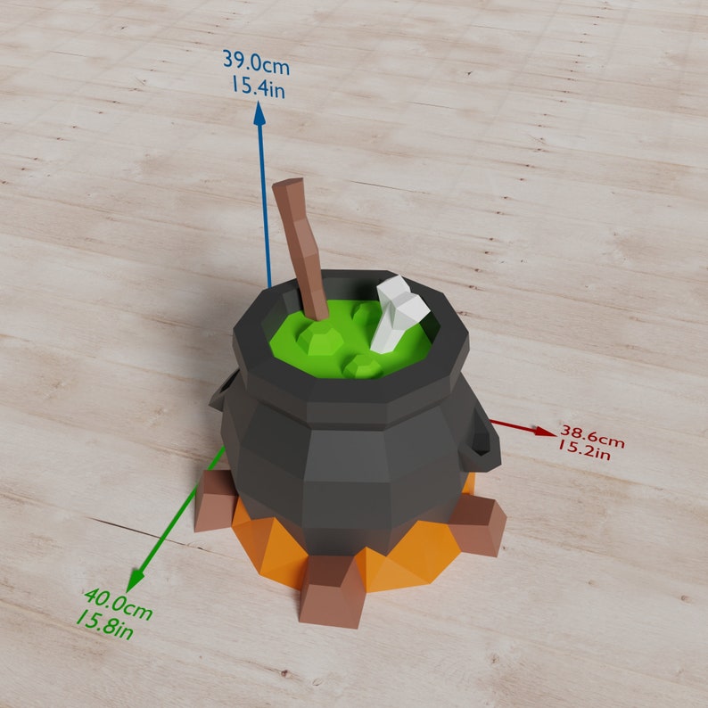 Witch's Cauldron Papercraft 3D DIY Low Poly Paper Crafts - Etsy