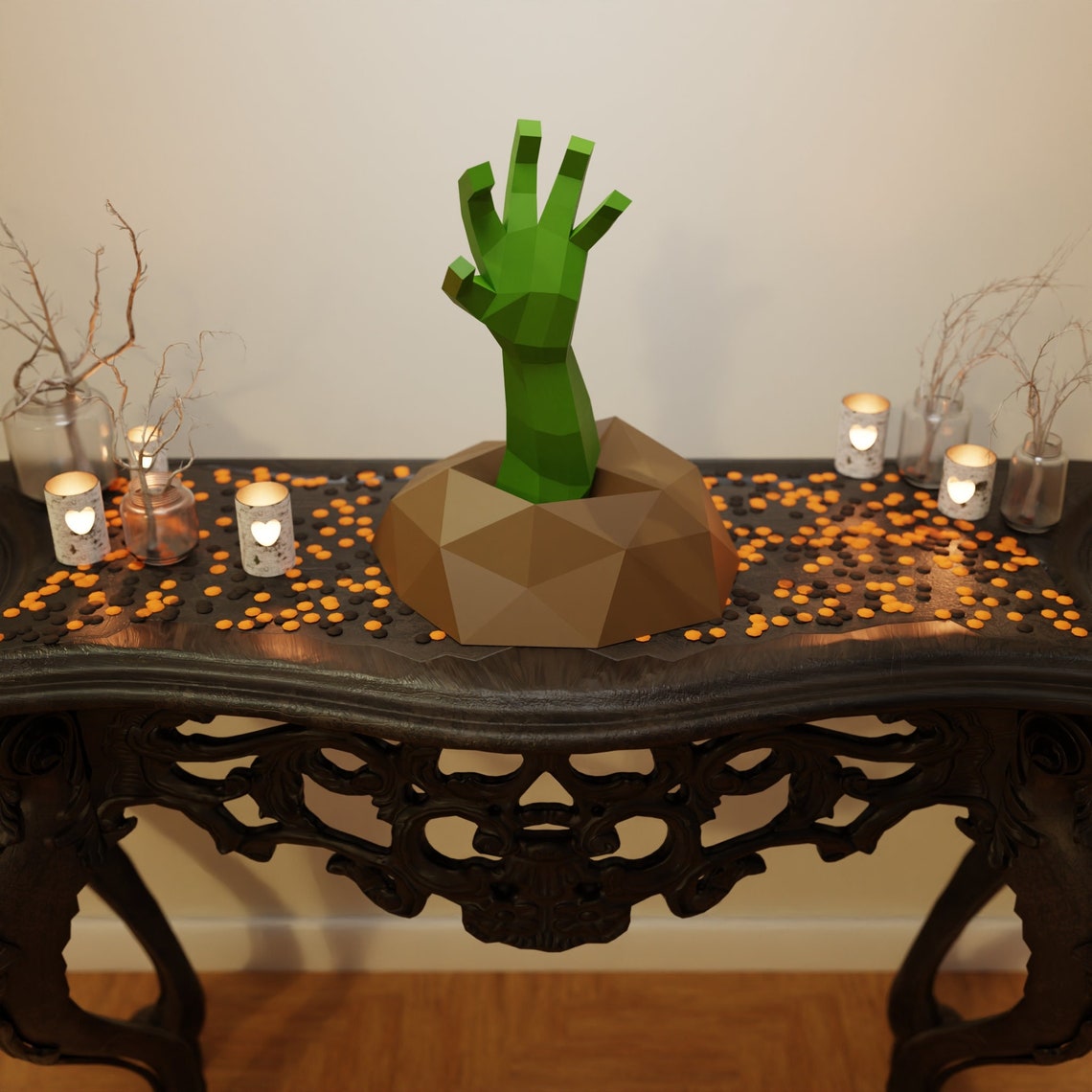 Hand From Ground Papercraft 3D DIY Low Poly Paper Crafts Halloween ...