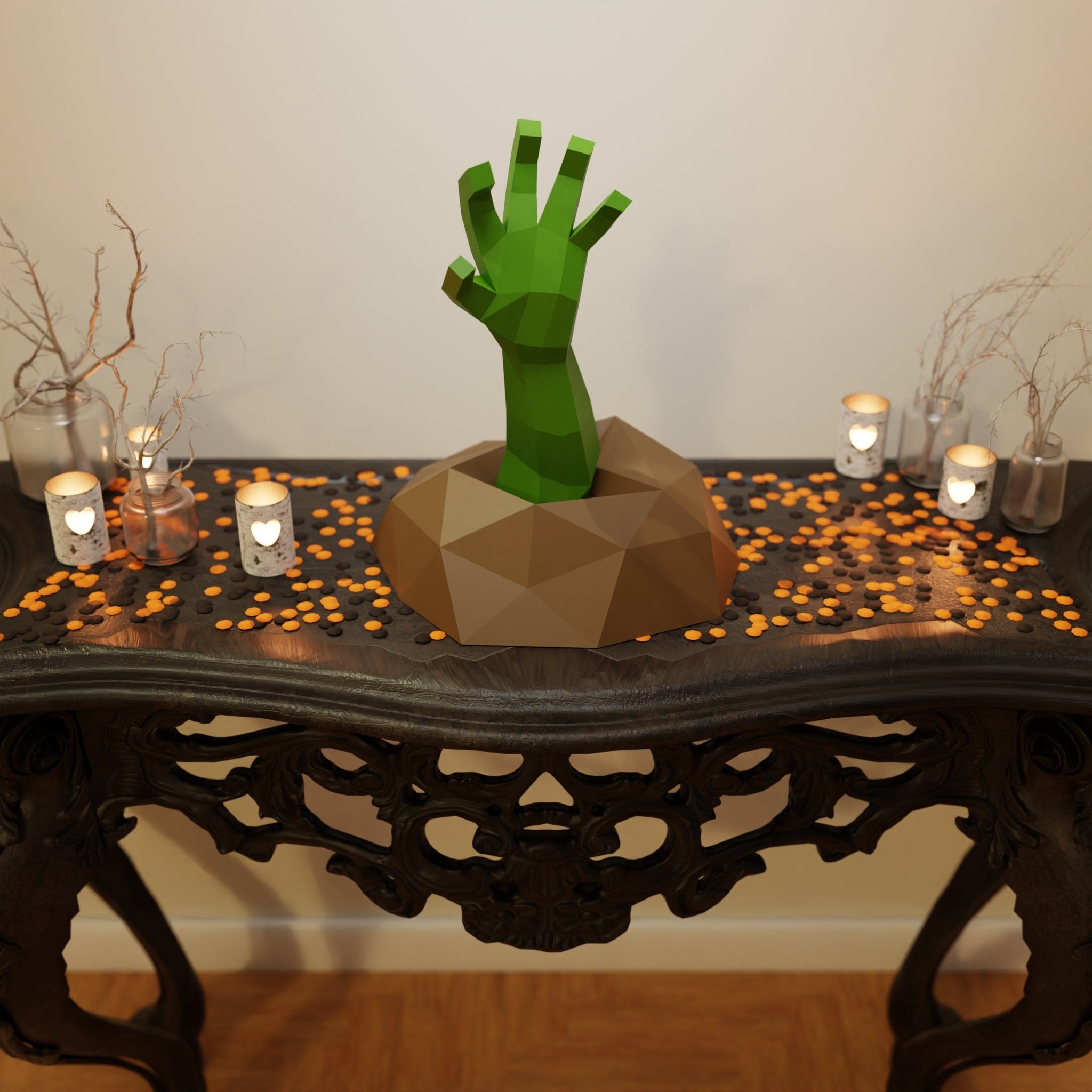 Hand From Ground Papercraft 3D DIY Low Poly Paper Crafts - Etsy