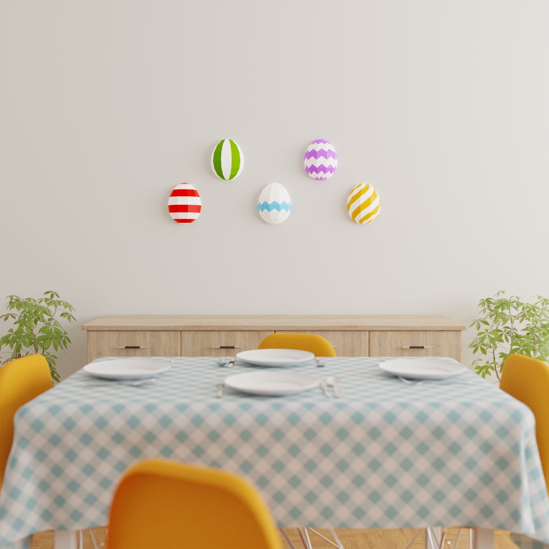Wall Eggs Papercraft 3D DIY Low Poly Paper Crafts Easter Wall Decor ...