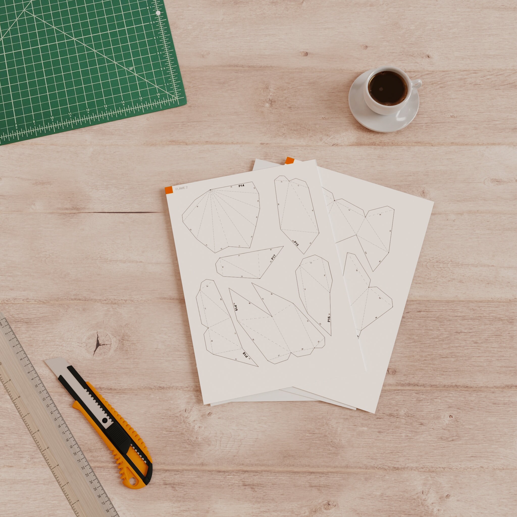 Torches Papercraft 3D DIY Low Poly Paper Crafts Halloween - Etsy