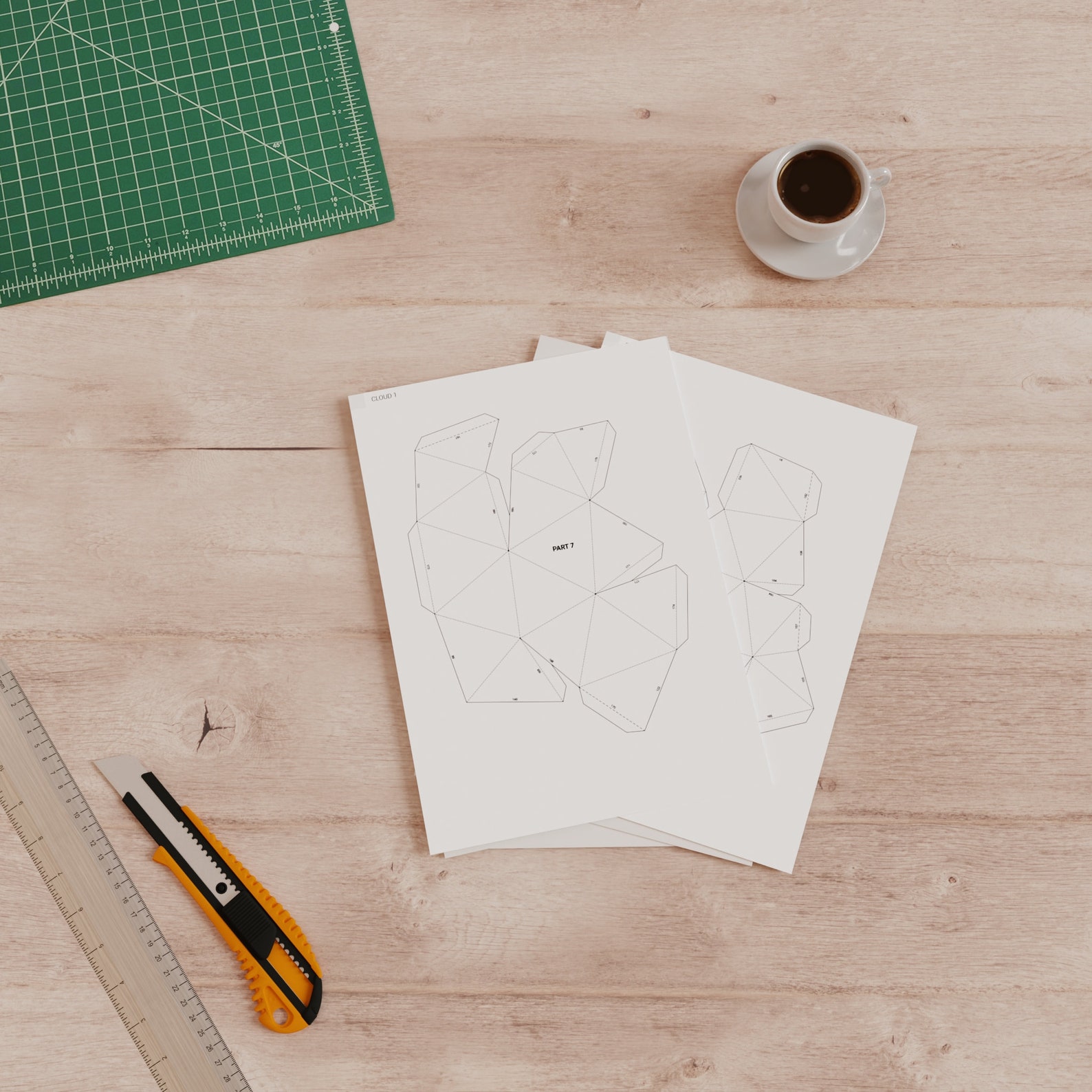 Clouds Papercraft 3D DIY Low Poly Paper Crafts Origami - Etsy