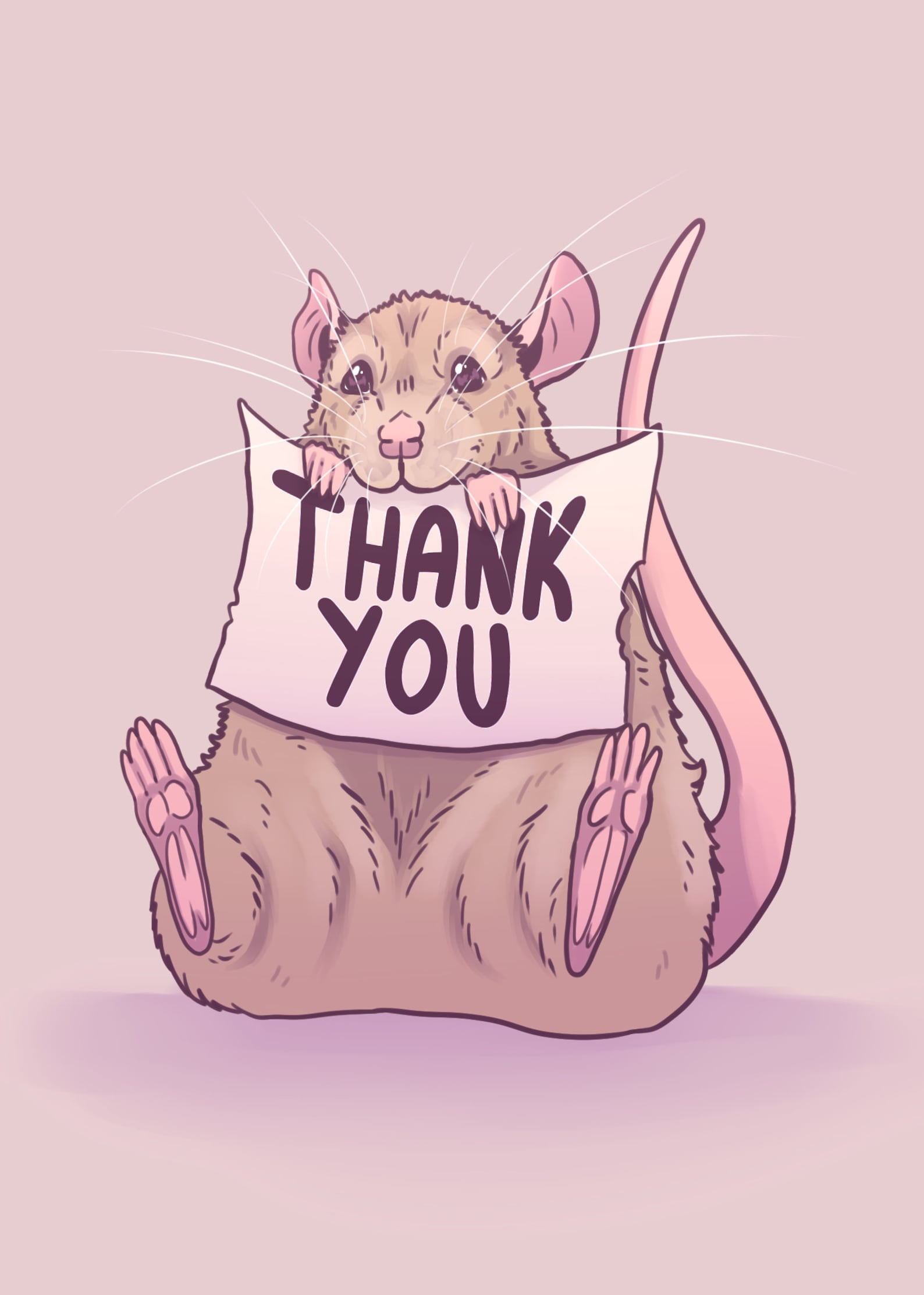 Rat Thank You Card Rat Themed Greeting Card for Rat Lovers | Etsy