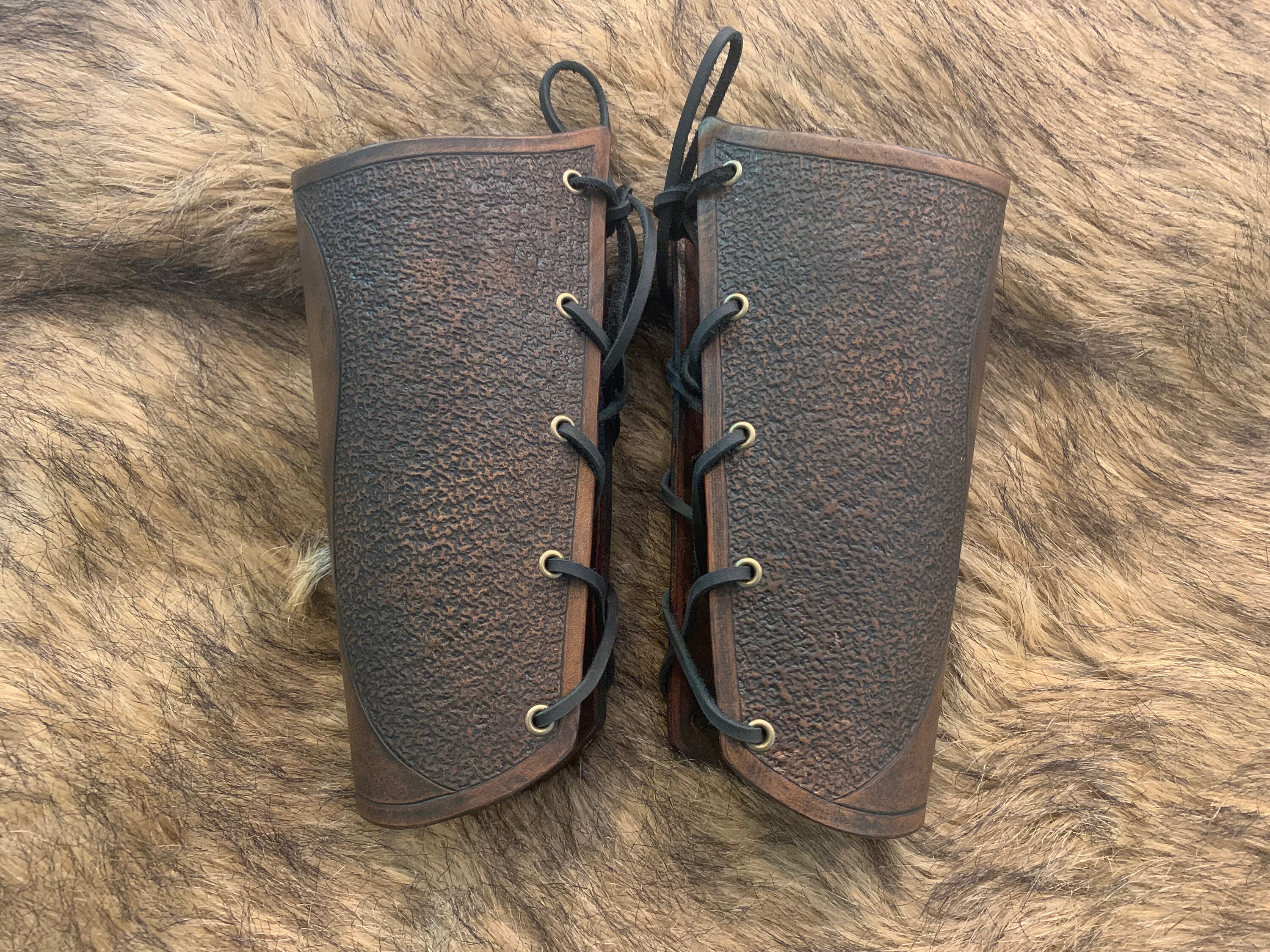 Leather Viking Protection Rune Medieval Bracers - Cosplay and ...