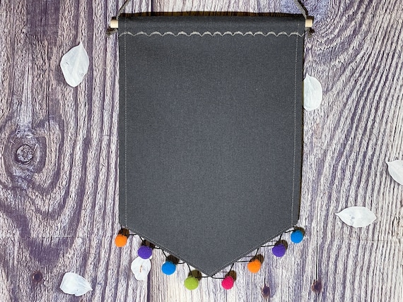 Canvas Pin Pennant/ Charcoal Enamel Pin Display With Colorful | Etsy