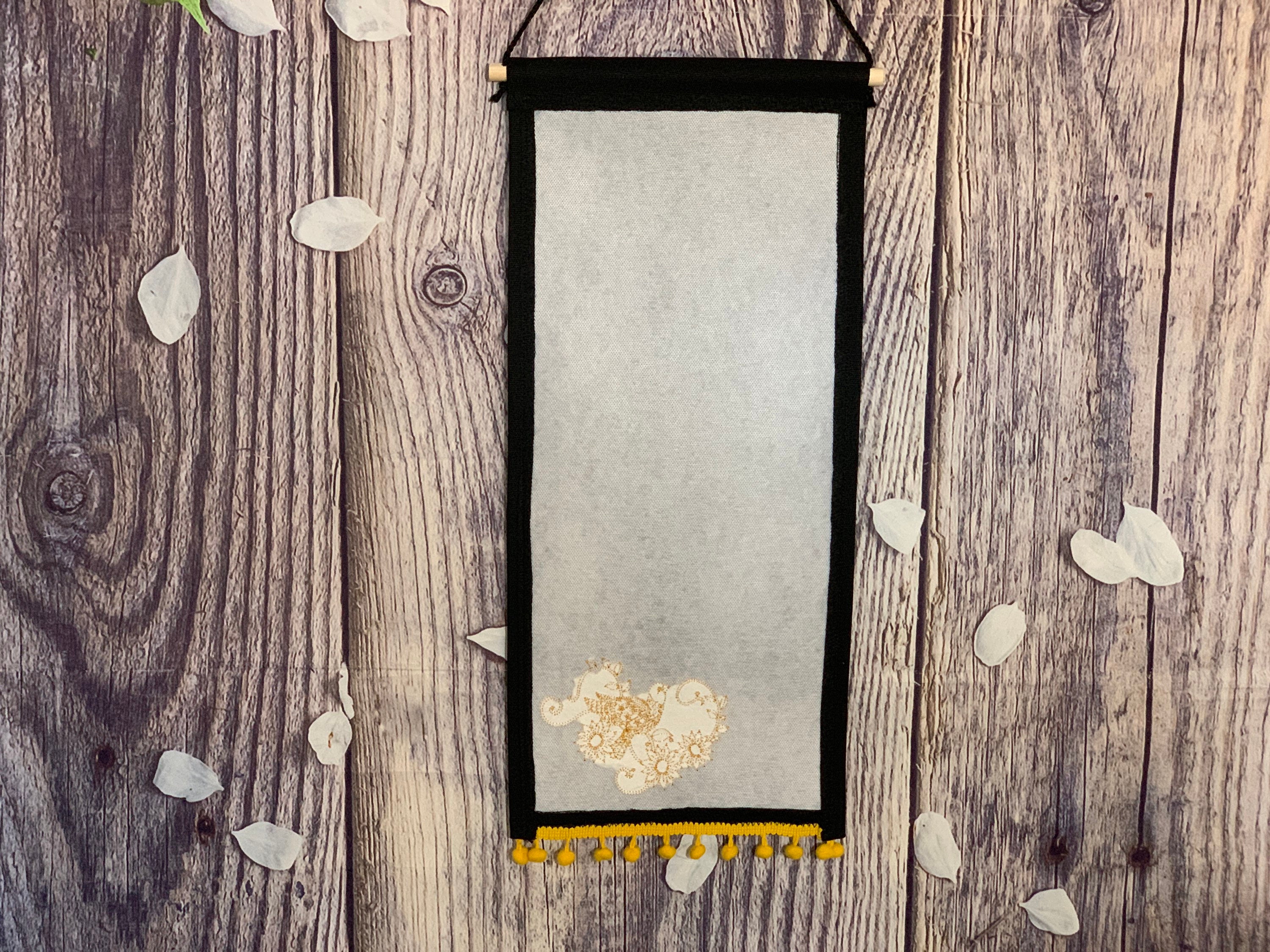 Enamel Pin Display in Black Color With Beautiful Black Pompom Trim and ...