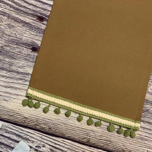 Enamel Pin Display in Brown With Beautiful Vintage Trim and Pompoms ...