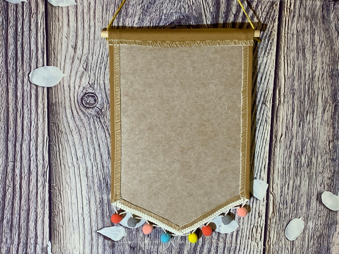 Canvas Pin Pennant / Brown Enamel Pin Display With Colorful | Etsy