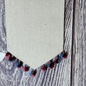 Canvas Pin Pennant / Natural Enamel Pin Display With Colorful Pom Pom ...