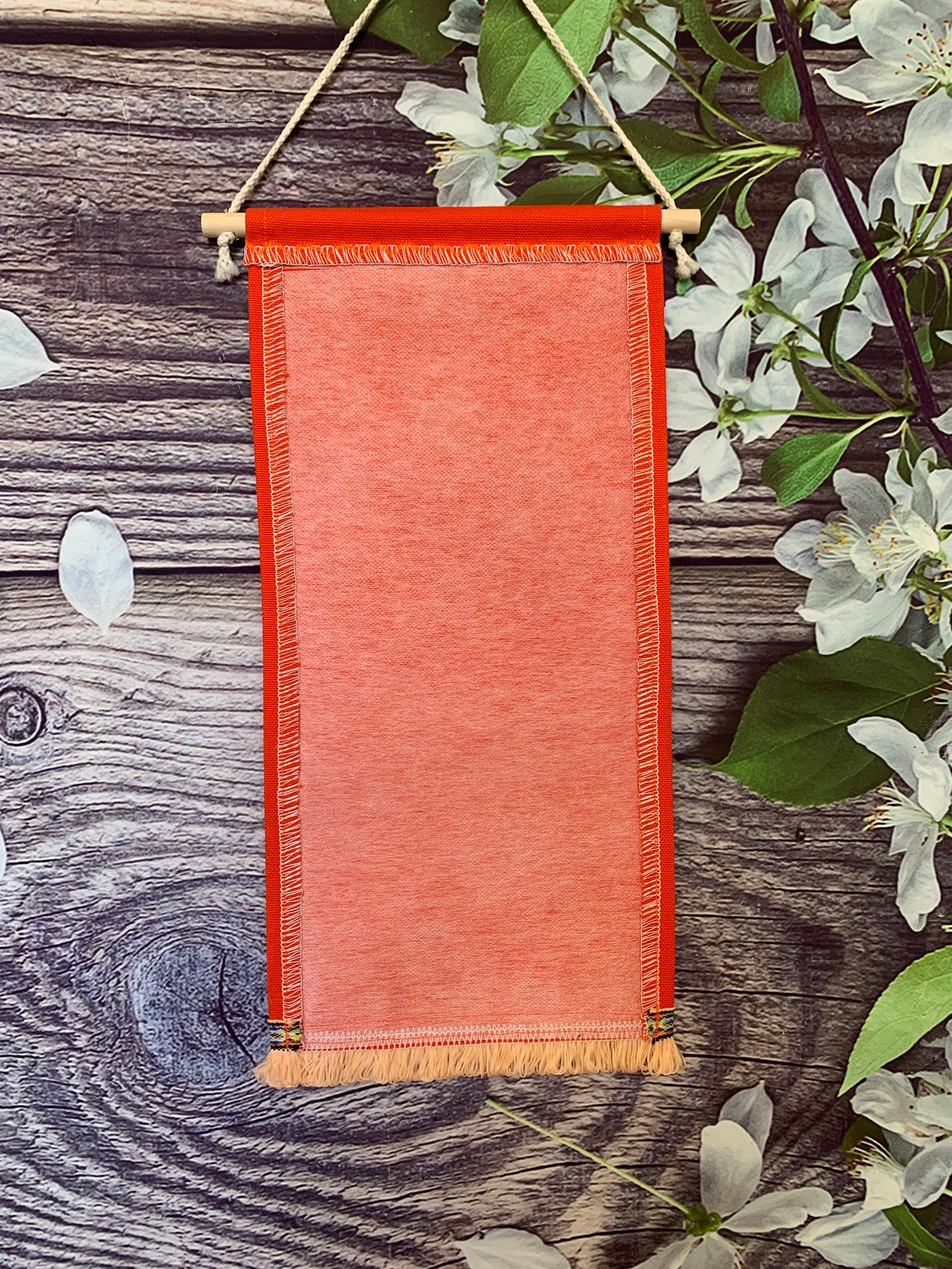 Large Tall Pin Banner / Orange Enamel Pin Display With Vintage Fringe ...