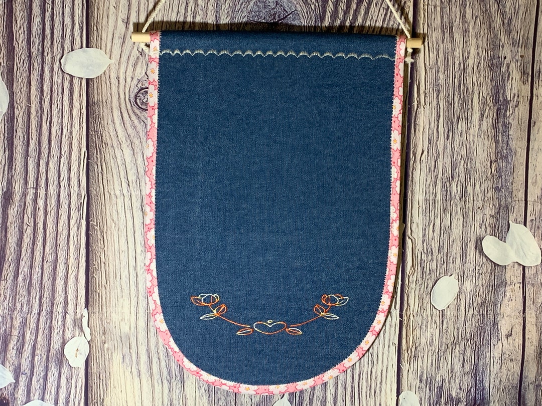 Denim Pin Display With Beautiful Embroidery on the Bottom and ...