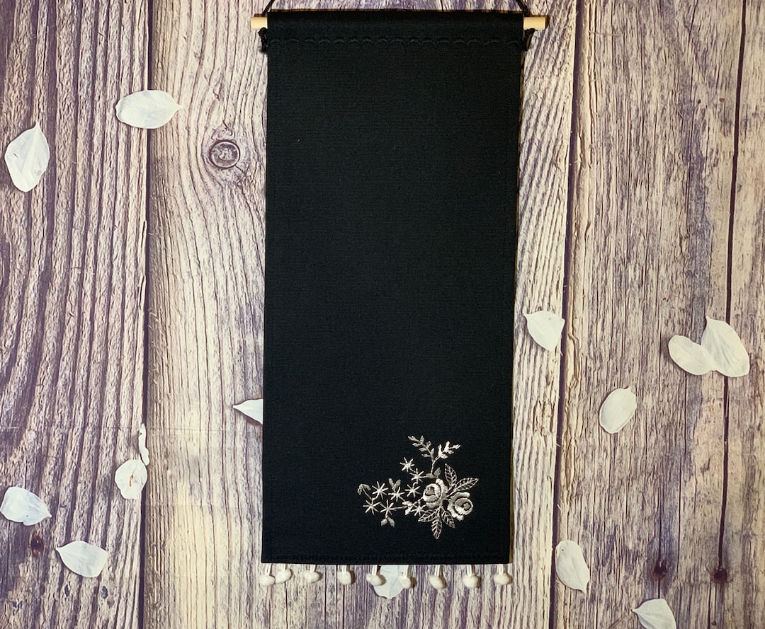 Enamel Pin Display in Black Color With Beautiful White Pompom Trim and ...
