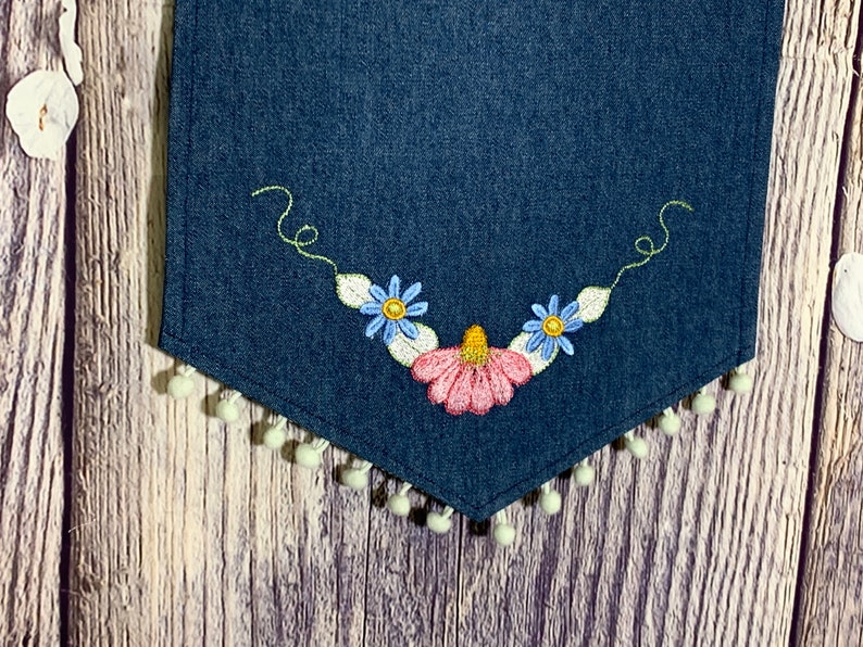 Denim Pin Banner /handcrafted Denim Pin Banner With - Etsy