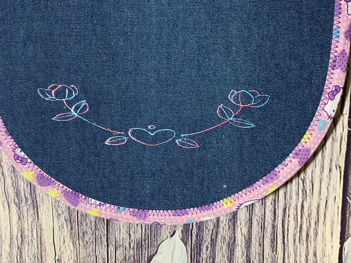 Denim Pin Display With Beautiful Embroidery On The Bottom And | Etsy