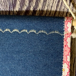 Denim Pin Display With Beautiful Embroidery on the Bottom and ...