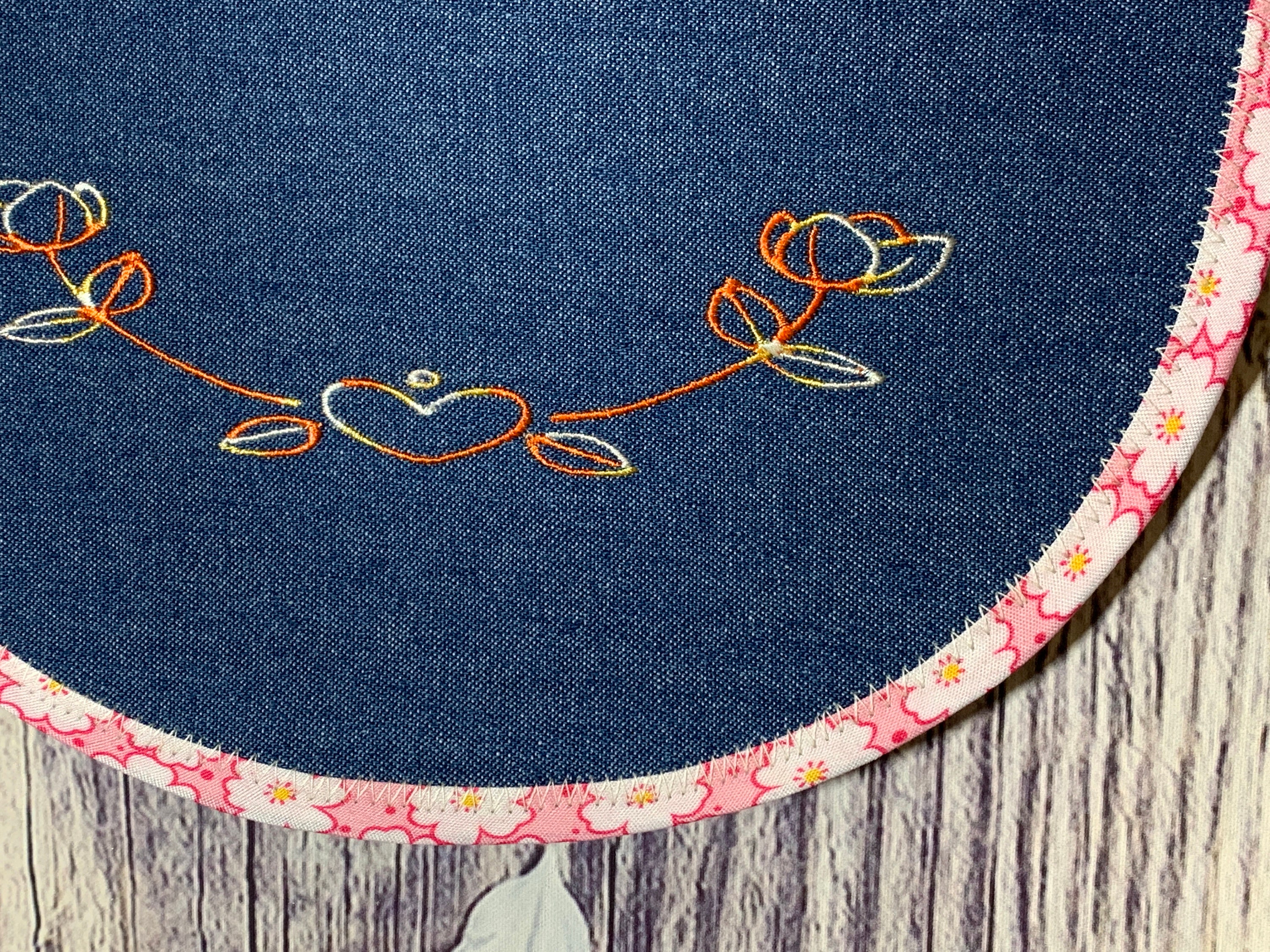 Denim Pin Display With Beautiful Embroidery on the Bottom and ...