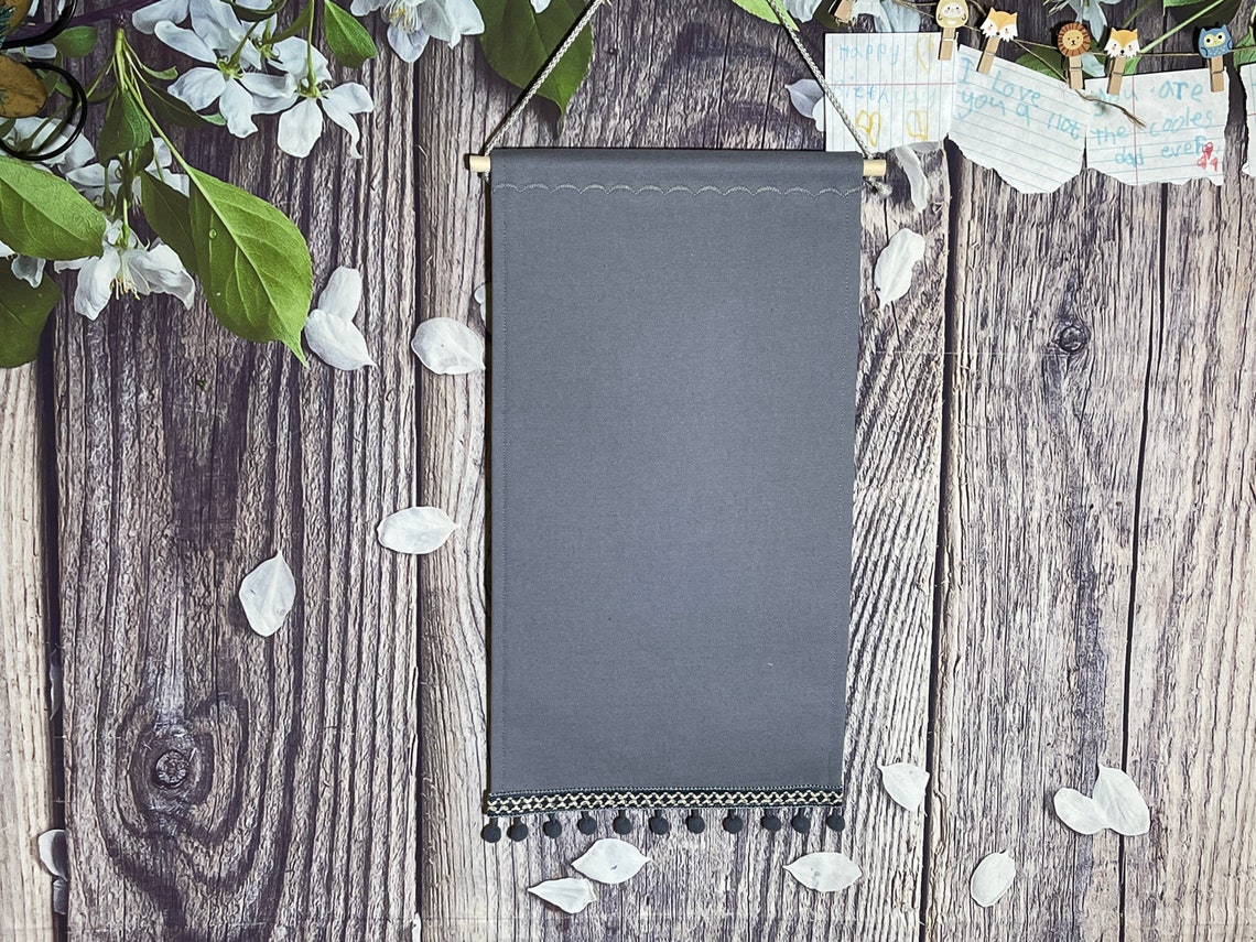 Large Tall Gray Blank Canvas Banner With Beautiful Vintage - Etsy