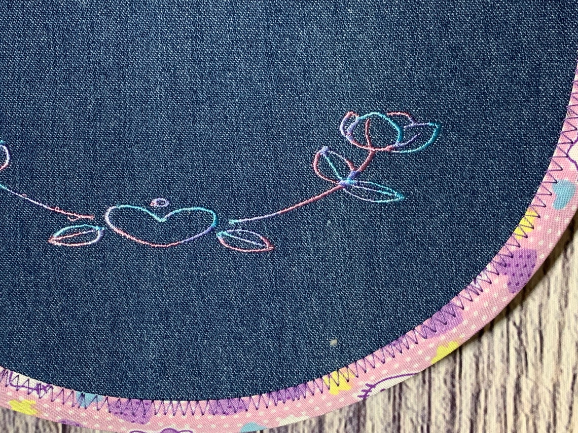 Denim Pin Display With Beautiful Embroidery On The Bottom And | Etsy