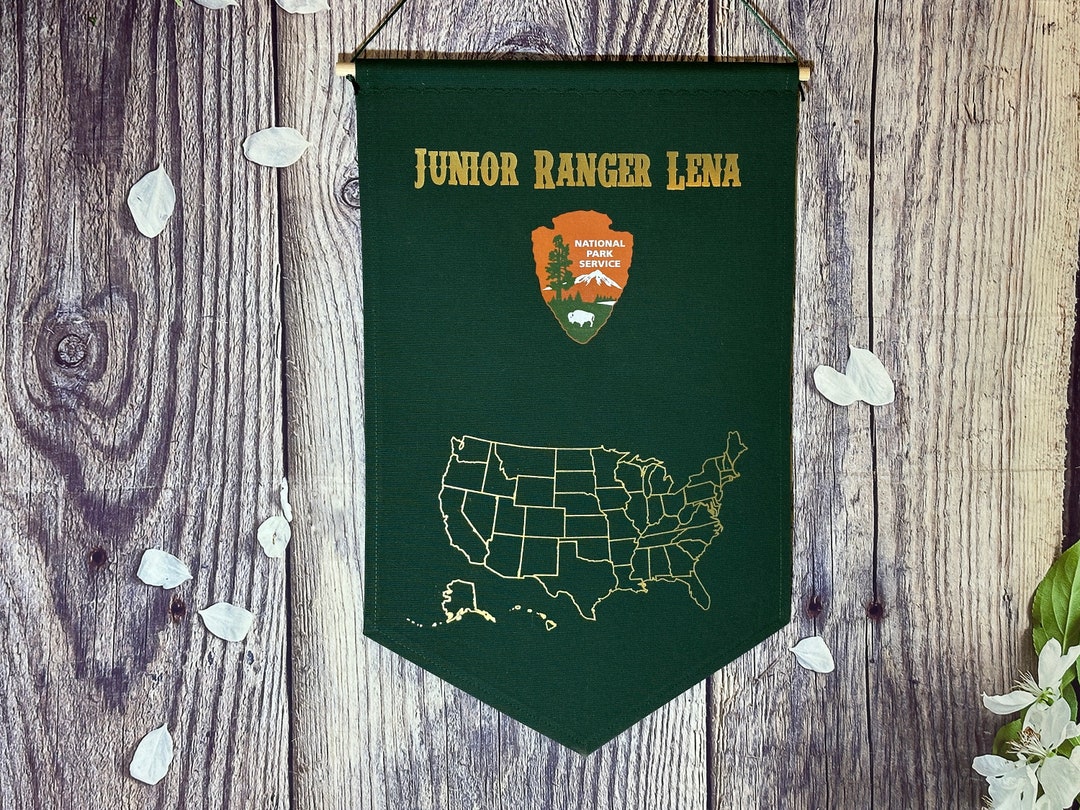 Personalized Forest Green Banner With Gold Text and Gold Outlined US ...