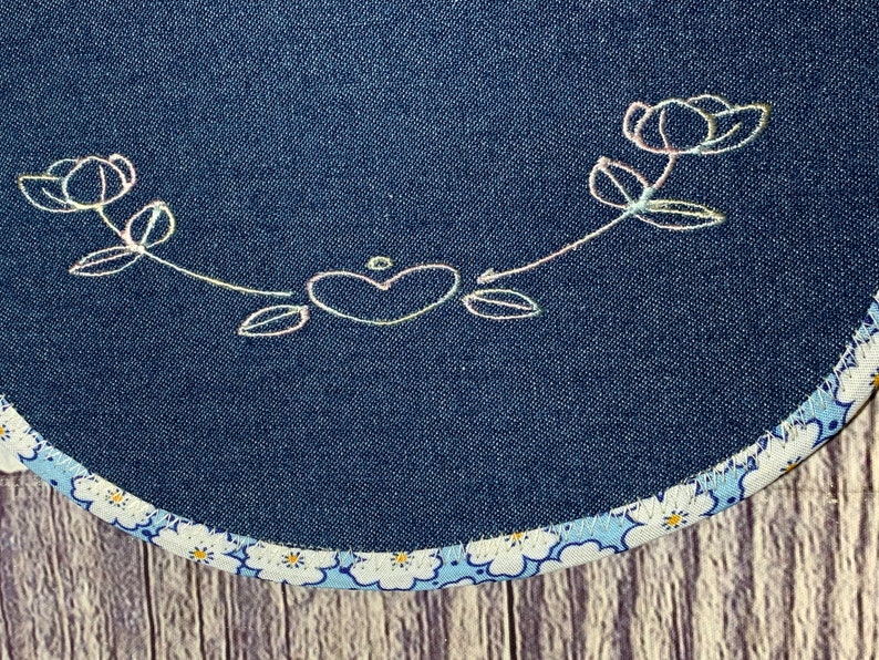 Denim Pin Display With Beautiful Embroidery on the Bottom and - Etsy