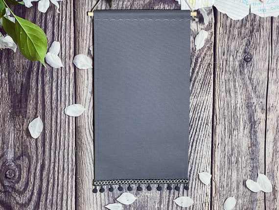 Large Tall Gray Blank Canvas Banner With Beautiful Vintage | Etsy