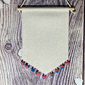 Canvas Pin Pennant / Natural Enamel Pin Display With Colorful - Etsy