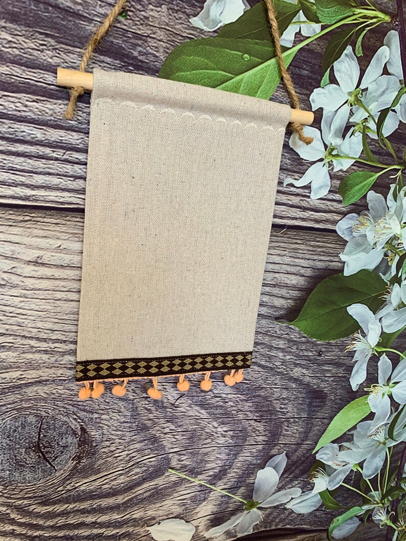 Large Tall Natural Color Blank Canvas Banner With Beautiful | Etsy