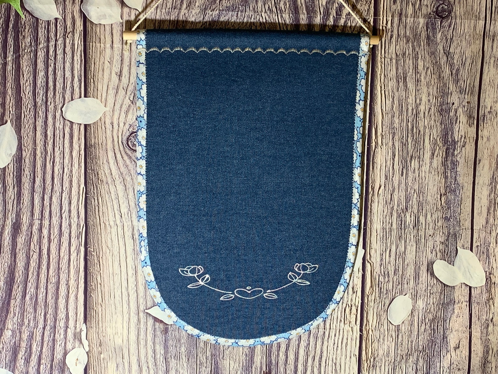Denim Pin Display With Beautiful Embroidery on the Bottom and ...