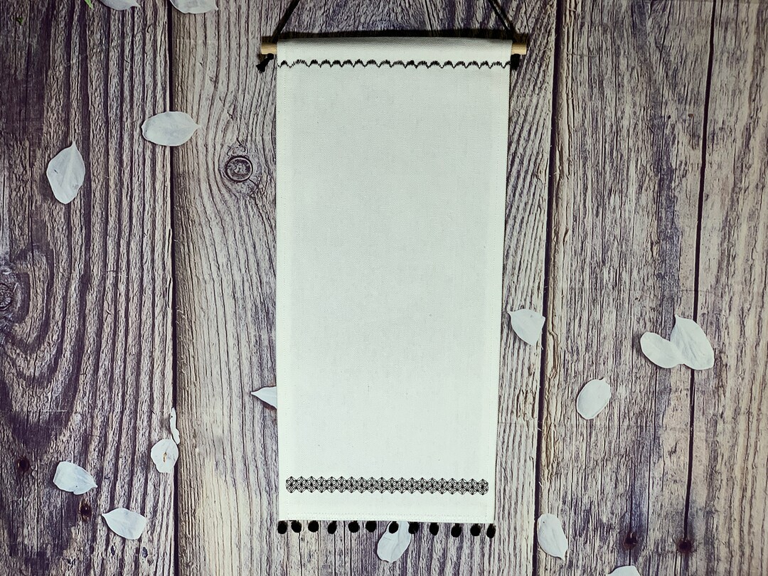 Enamel Pin Display in White Color With Beautiful Embroidery and Pompom ...