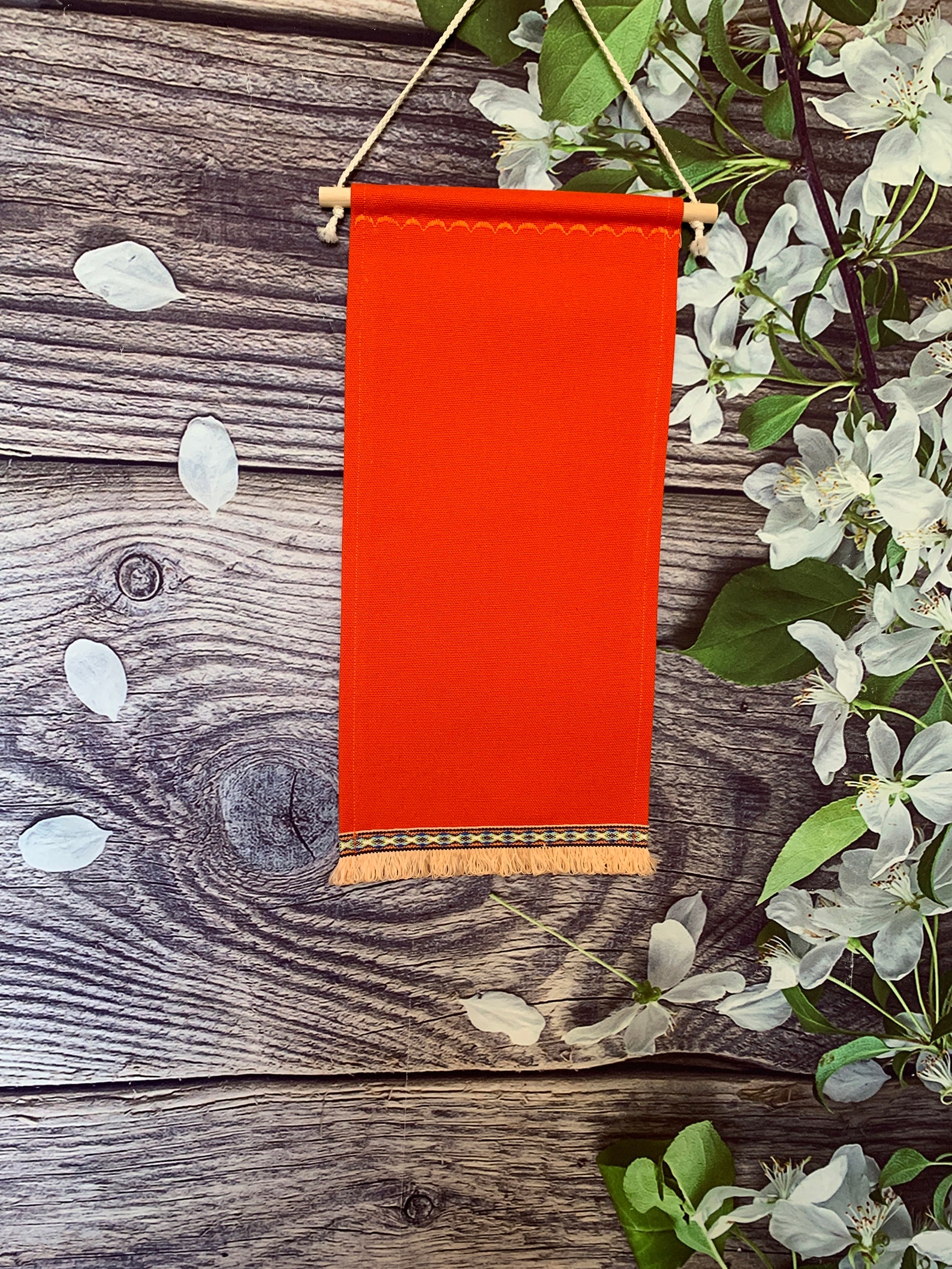 Large Tall Pin Banner / Orange Enamel Pin Display With Vintage Fringe ...