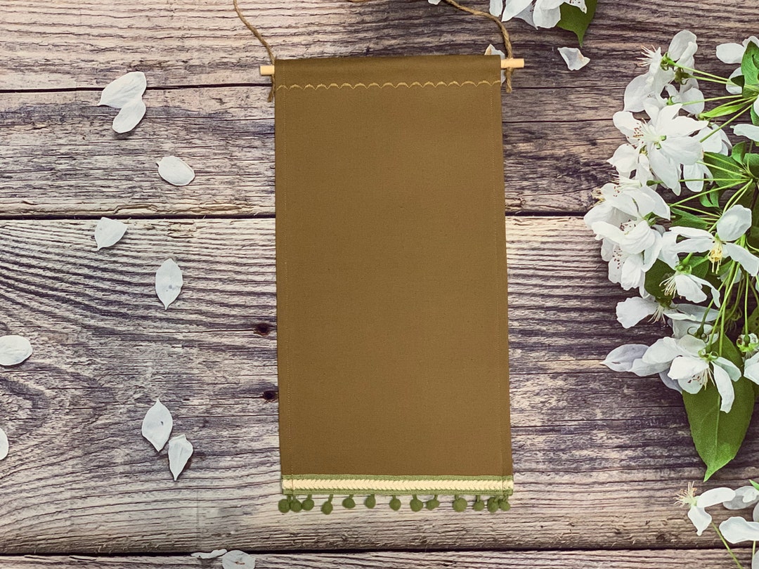 Enamel Pin Display in Brown With Beautiful Vintage Trim and Pompoms ...