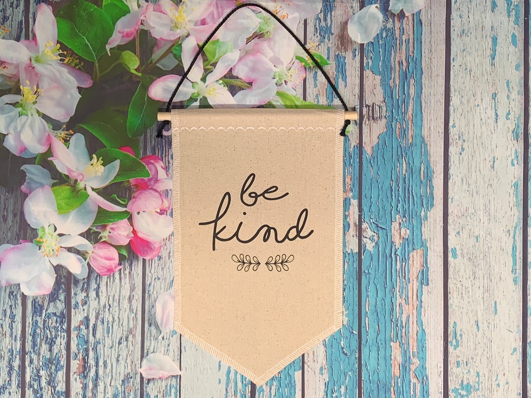 Be Kind Handmade Duck Canvas Banner, Enamel Pin Banner, Personalized ...