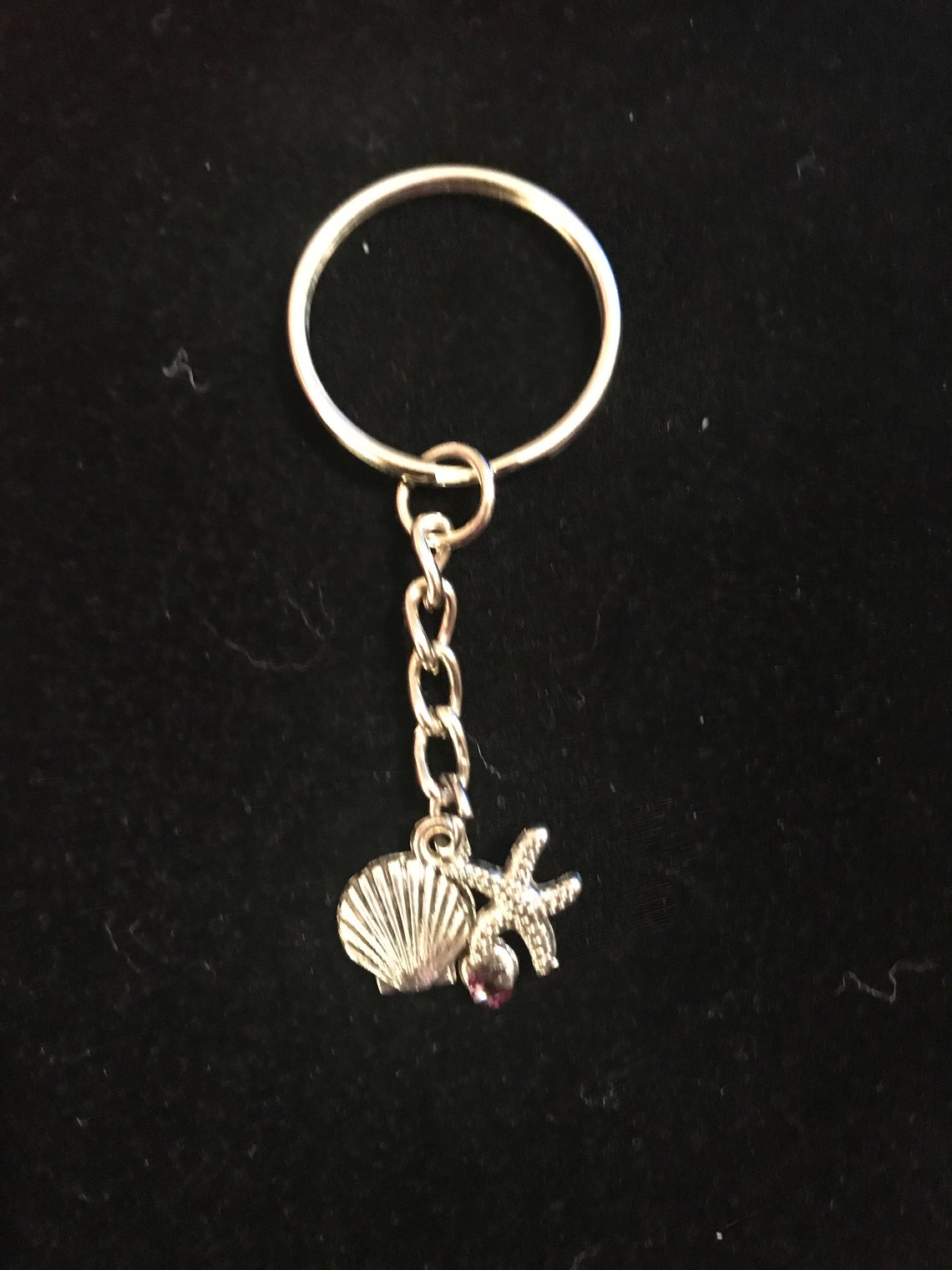 Beach Key Chains, Charm Key Chain, Silver Keychain, Personalized Charm ...