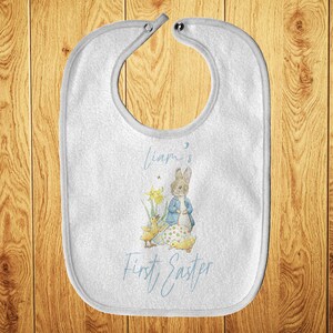Peter Rabbit Personalised Baby Bib Printed With the Name of Your Choice ...