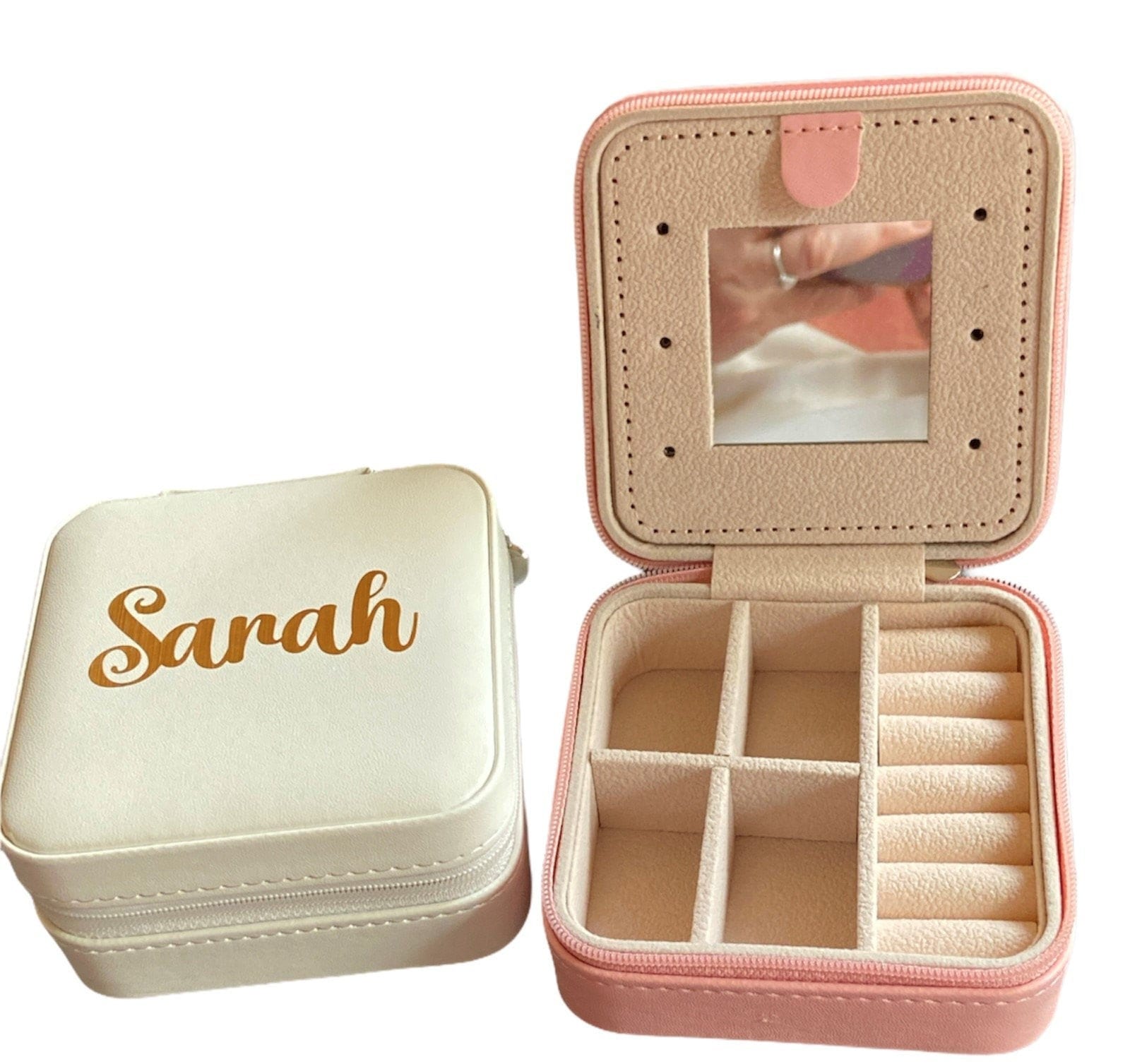 Personalised Travel Jewellery Box, Title or Named Jewellery Case ...