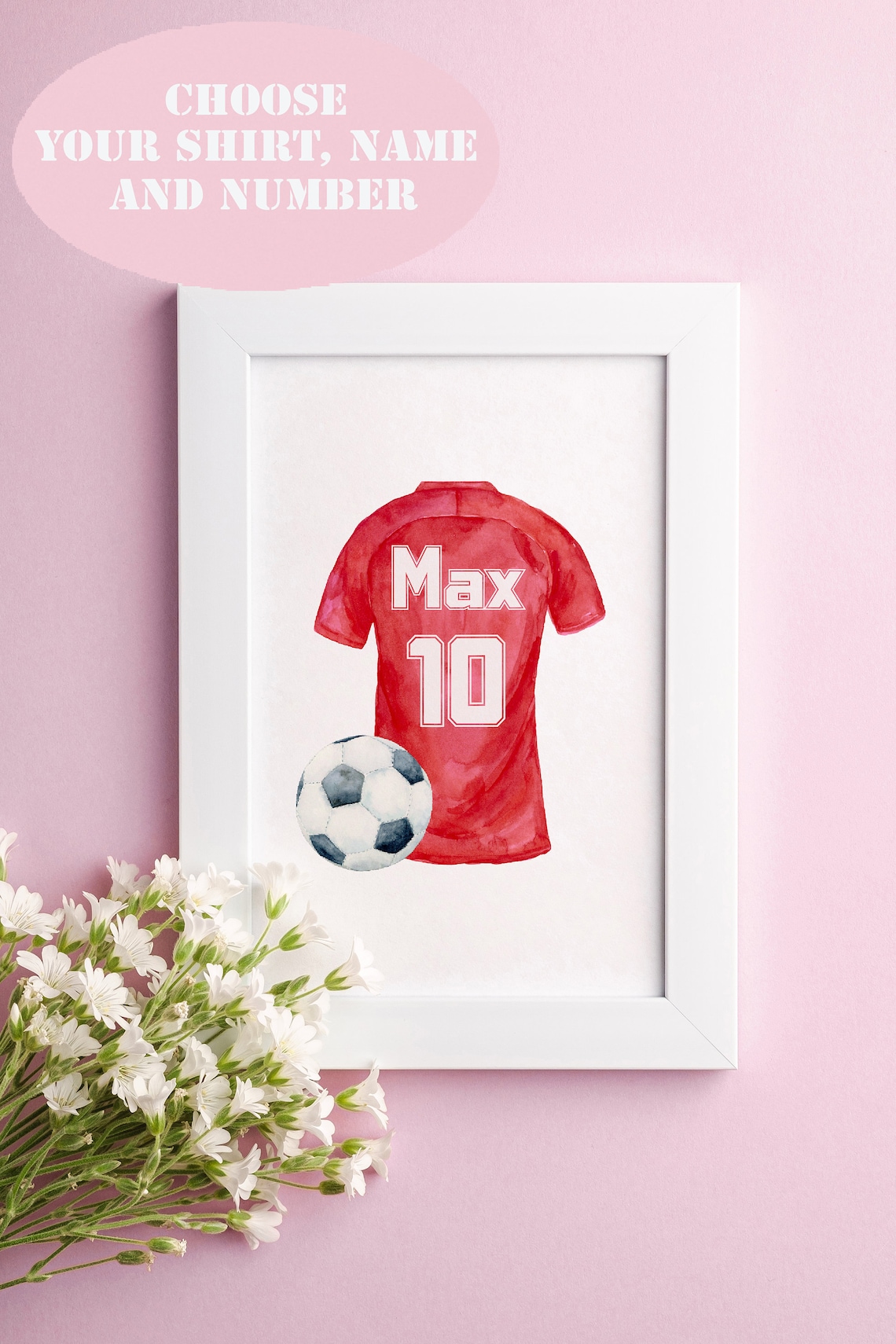 CHOOSE ANY TEAM Personalised Football Print Custom design | Etsy