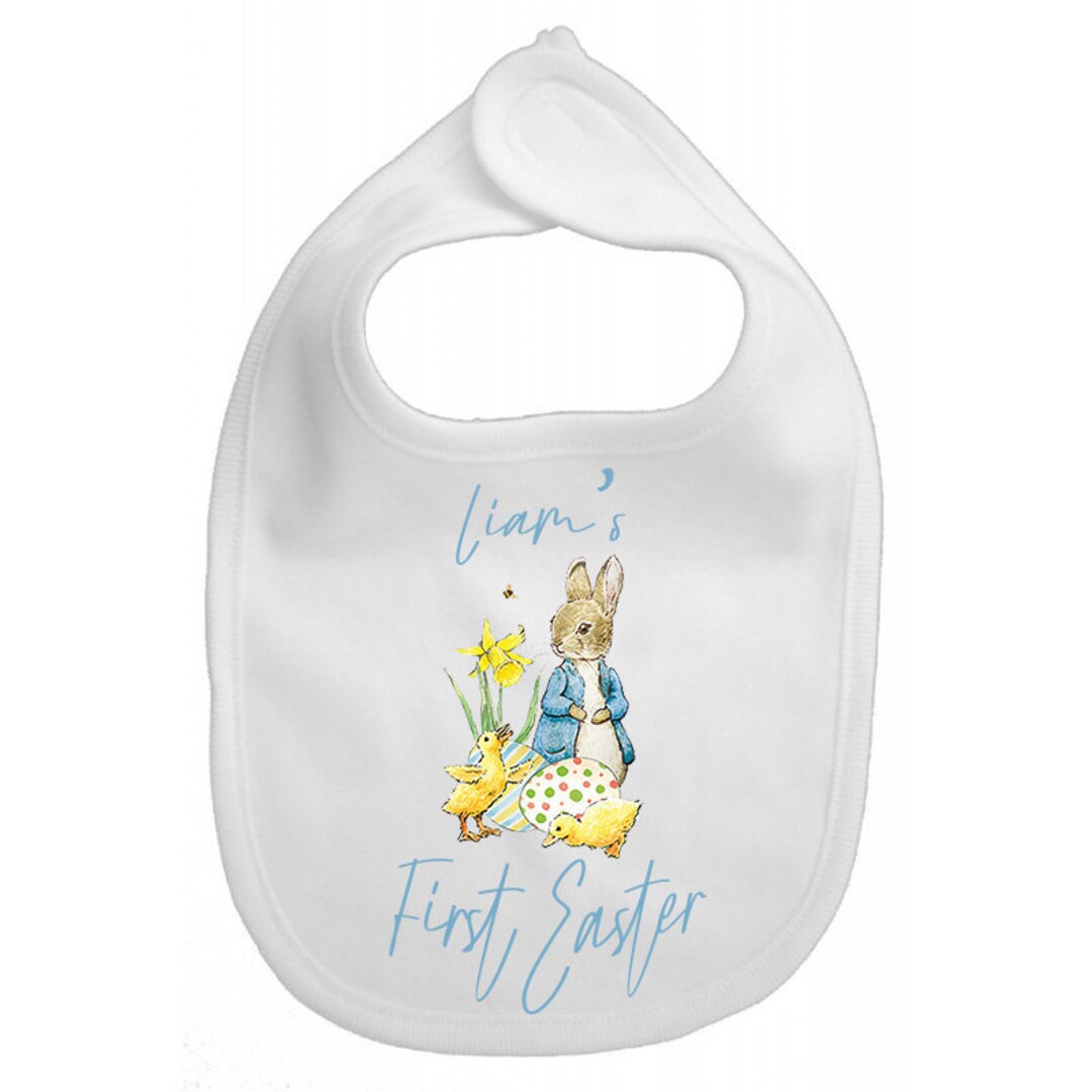 Peter Rabbit Personalised Baby Bib Printed With the Name of Your Choice ...