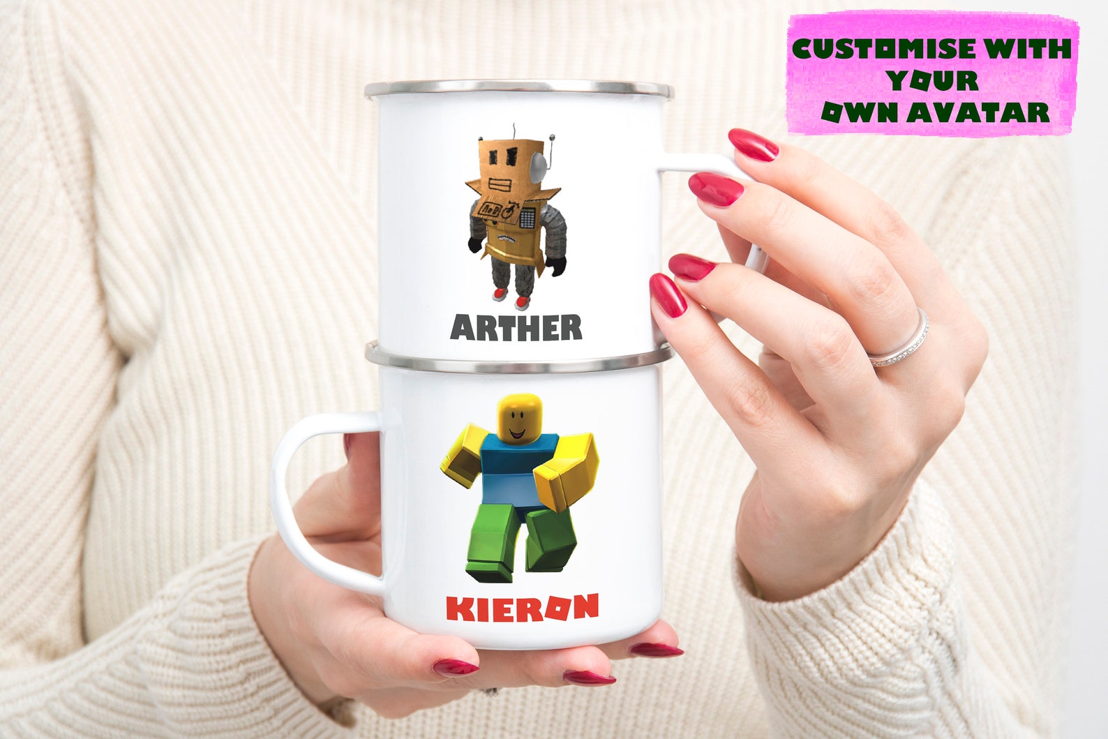 Personalised Roblox Money Box/mug/pillow. Gifts for School Friends ...
