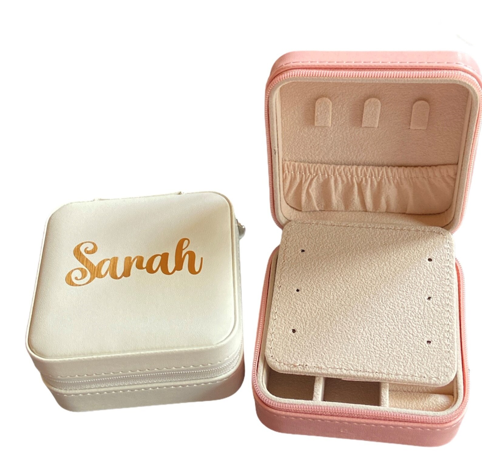 Personalised Travel Jewellery Box, Title or Named Jewellery Case ...
