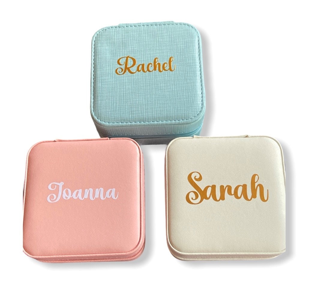 Personalised Travel Jewellery Box, Title or Named Jewellery Case ...