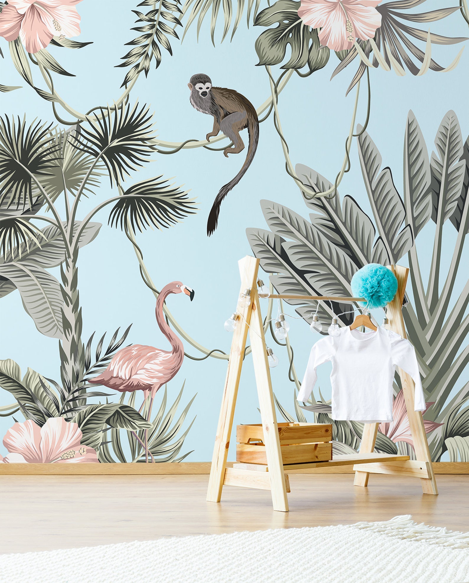 Paradise Wall Mural for Nursery Peel and Stick Wallpaper | Etsy