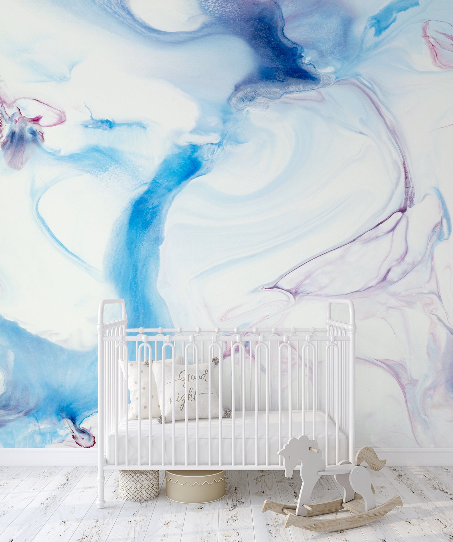 Blue Purple Marble Kids Wallpaper Peel and Stick Wallpaper | Etsy