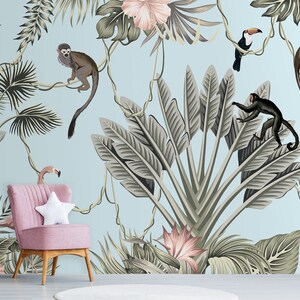 Paradise Wall Mural for Nursery, Peel and Stick Wallpaper, Kids ...