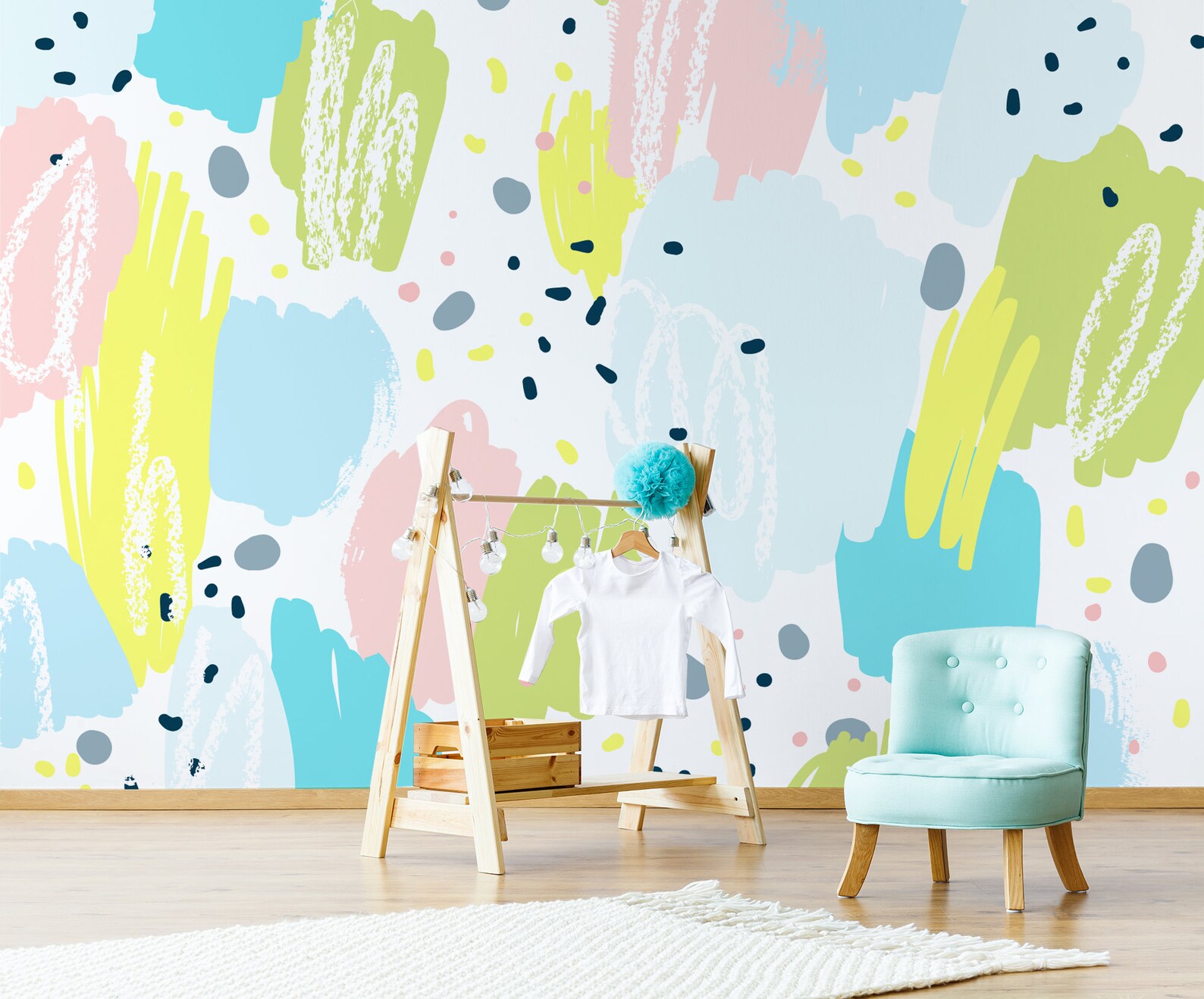 Colorful Removable Wallpaper, Abstract Wallpaper, Nursery Wallpaper ...