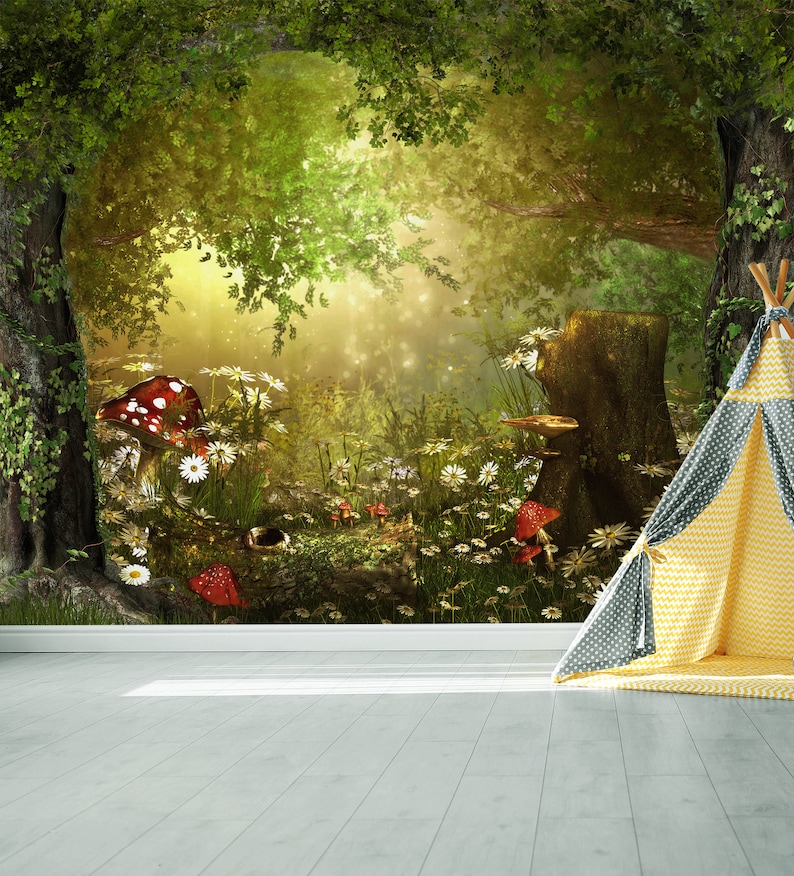 Wall Mural Magic Forest, Peel and Stick, Self Adhesive, Nursery ...
