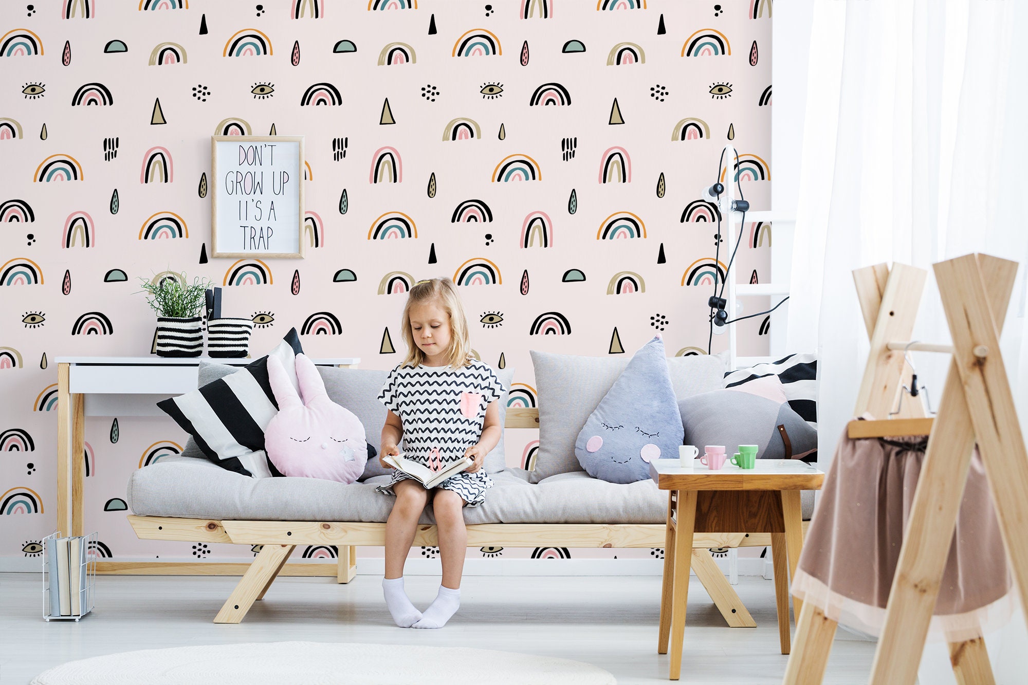 Removable Wallpaper for Kids Room, Peel and Stick Wall Mural With ...