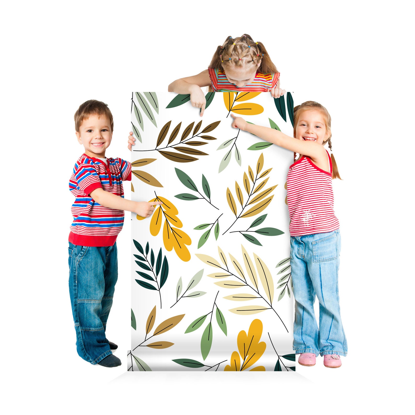 Leaves Wallpaper, Forest Wallpaper for Kids Room, Botanical Nursery ...