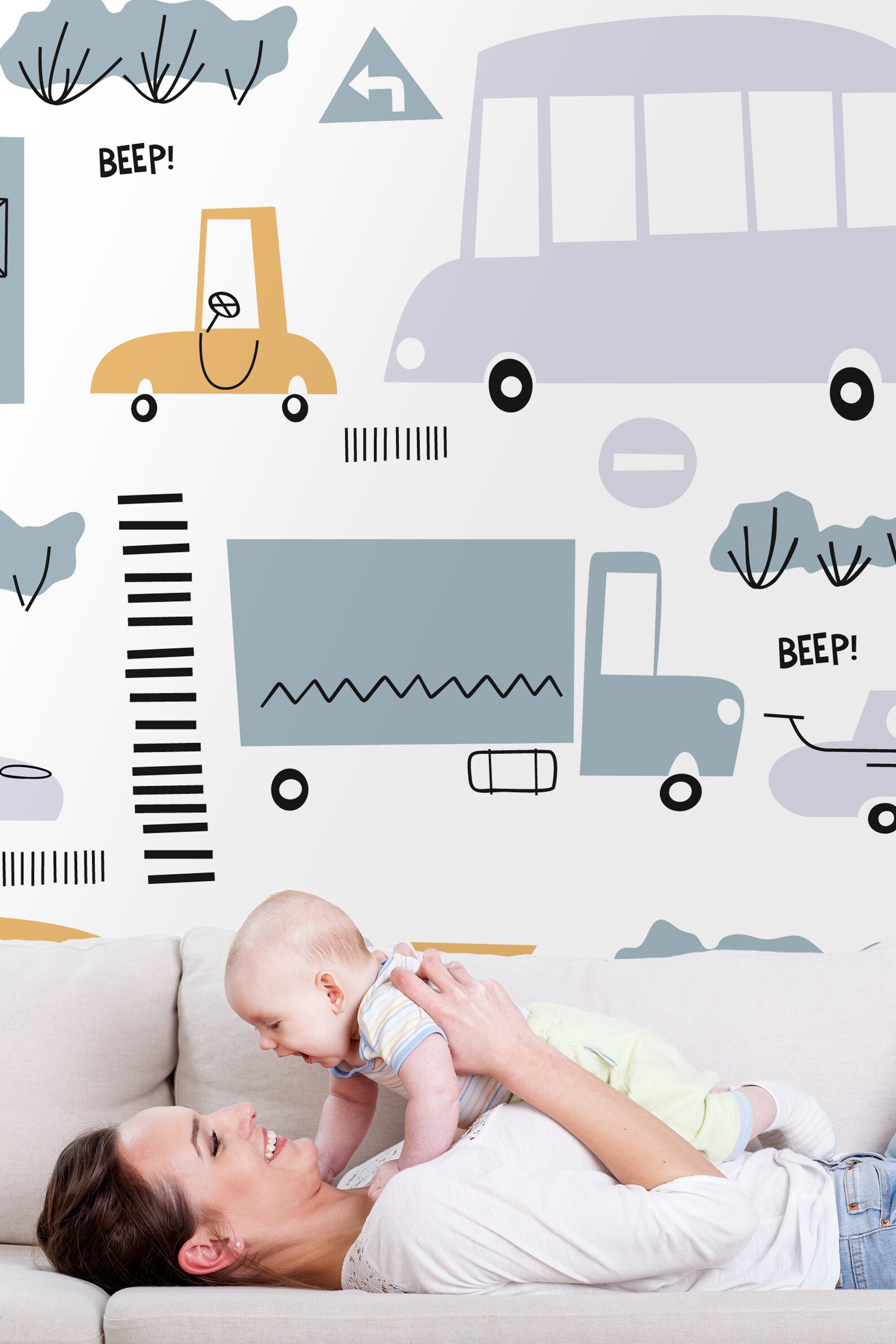 Cars Wallpaper Kids Removable Wallpaper Boys Room Peel and | Etsy